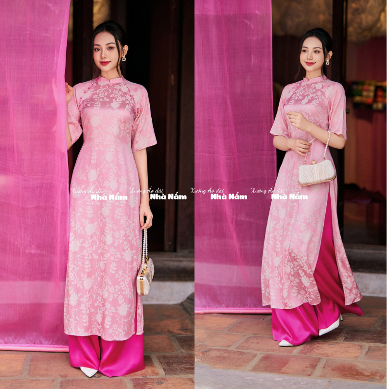 Ancient Style Brocade Ao Dai, High Quality Beautiful, Luxurious Flower ...