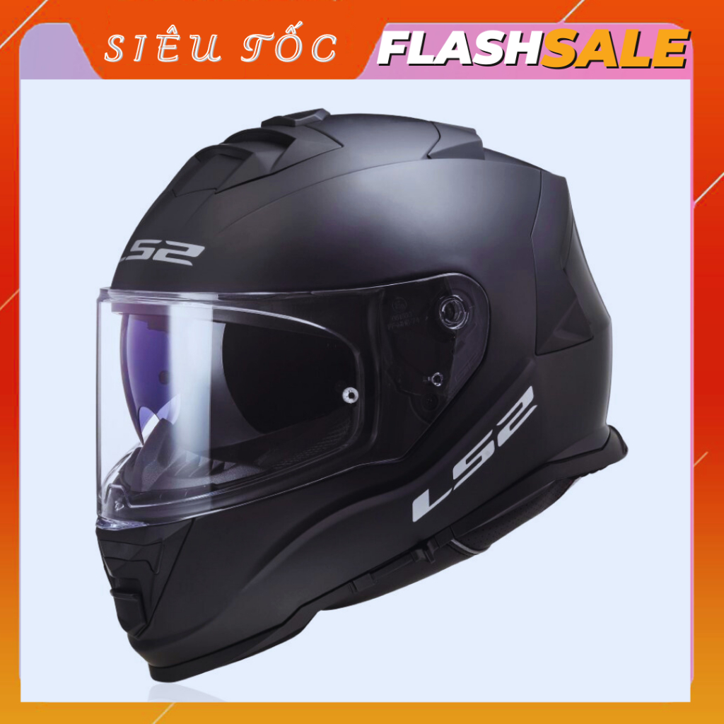 Ls2 FF800 Full-Face Helmet Full-Face Helmet With 2 Glass Black | Shopee ...