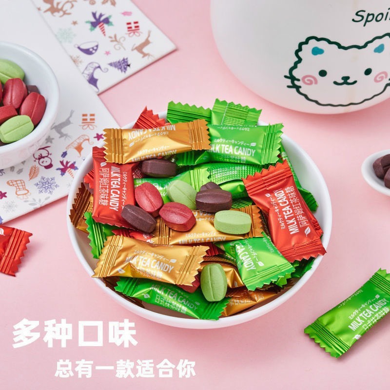 500g Milk Tea Candy Milk Tea Candy Sugar-Free Lollipops Mix 3 Flavors ...