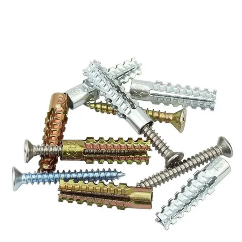 Box Of 25 Sets Of Galvanized Iron Serrated Screws (Iron Expansion ...