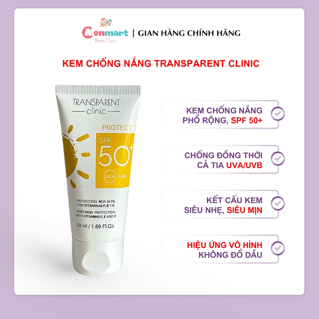 Transparent Clinic Broad Spectrum Sunscreen SPF 50 | Shopee Malaysia