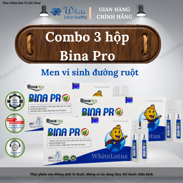 Combo of 3 boxes of intestinal probiotics - Bina Pro (10ml) | Shopee ...
