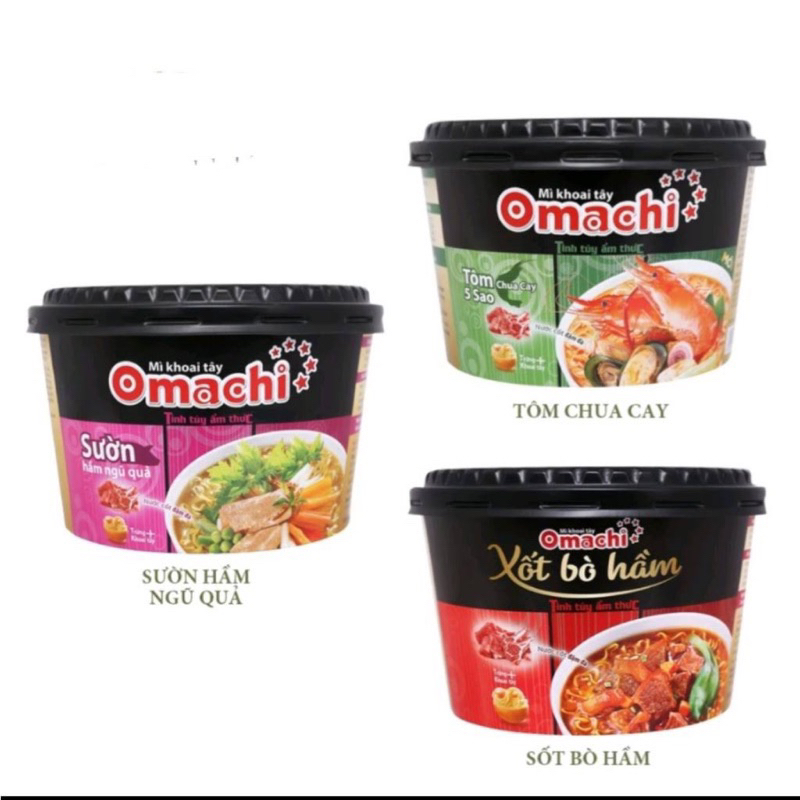 Combo of 3 bowls of Omachi noodles (mixed flavors) | Shopee Malaysia
