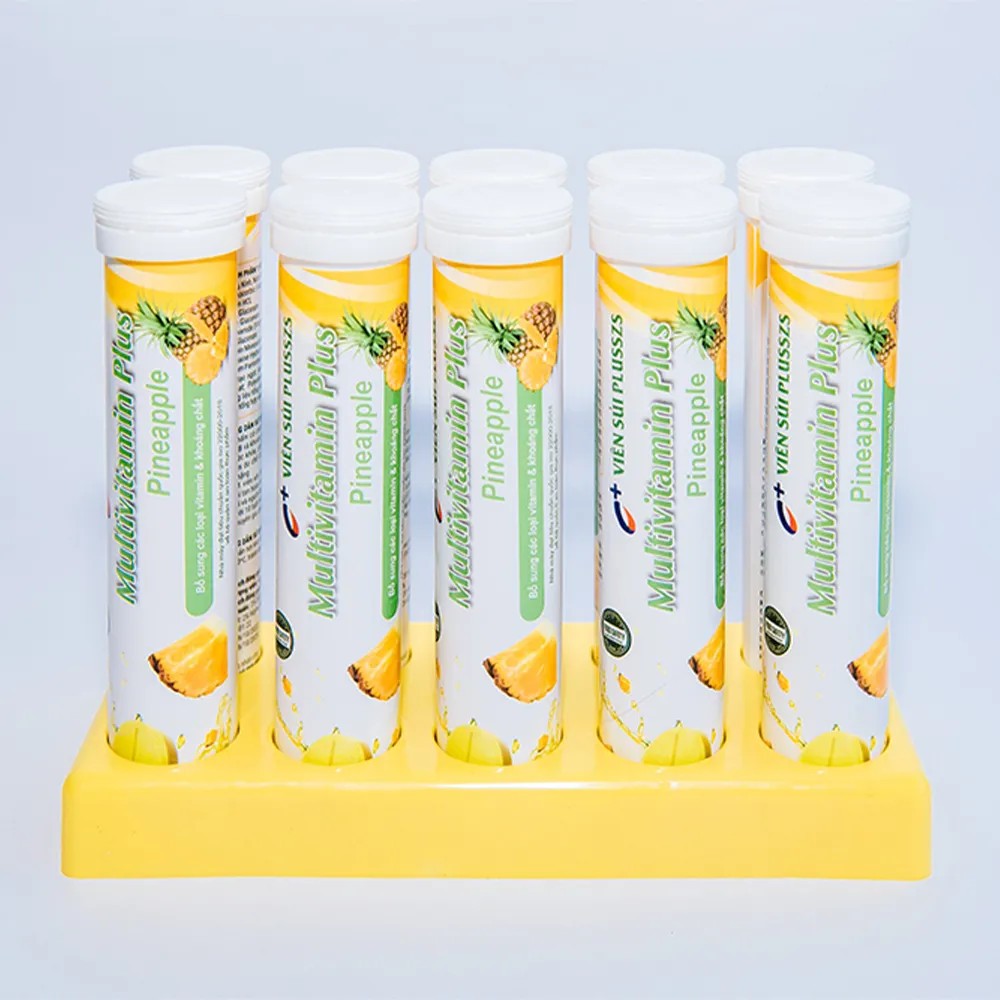 Combo of 5 Tubes of Effervescent Tablets 4g Multivitamin Plus Pineapple Flavor Provides Vitamins ...