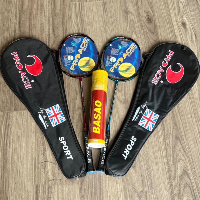 Cheap Proace badminton racket set Combo with 1 box of badminton balls ...
