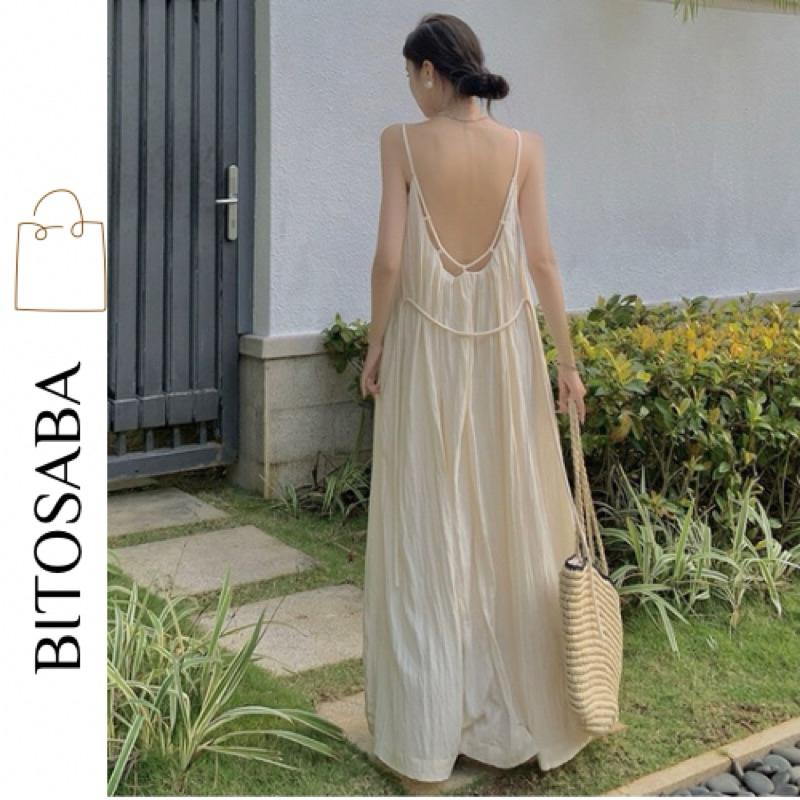 Backless beach maxi dress, freesize (MC001) | Shopee Malaysia