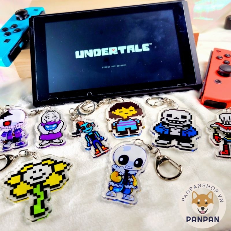 Undertale game keychain (6cm) Frisk, Sans, Papyrus, Undyne, Flowey ...