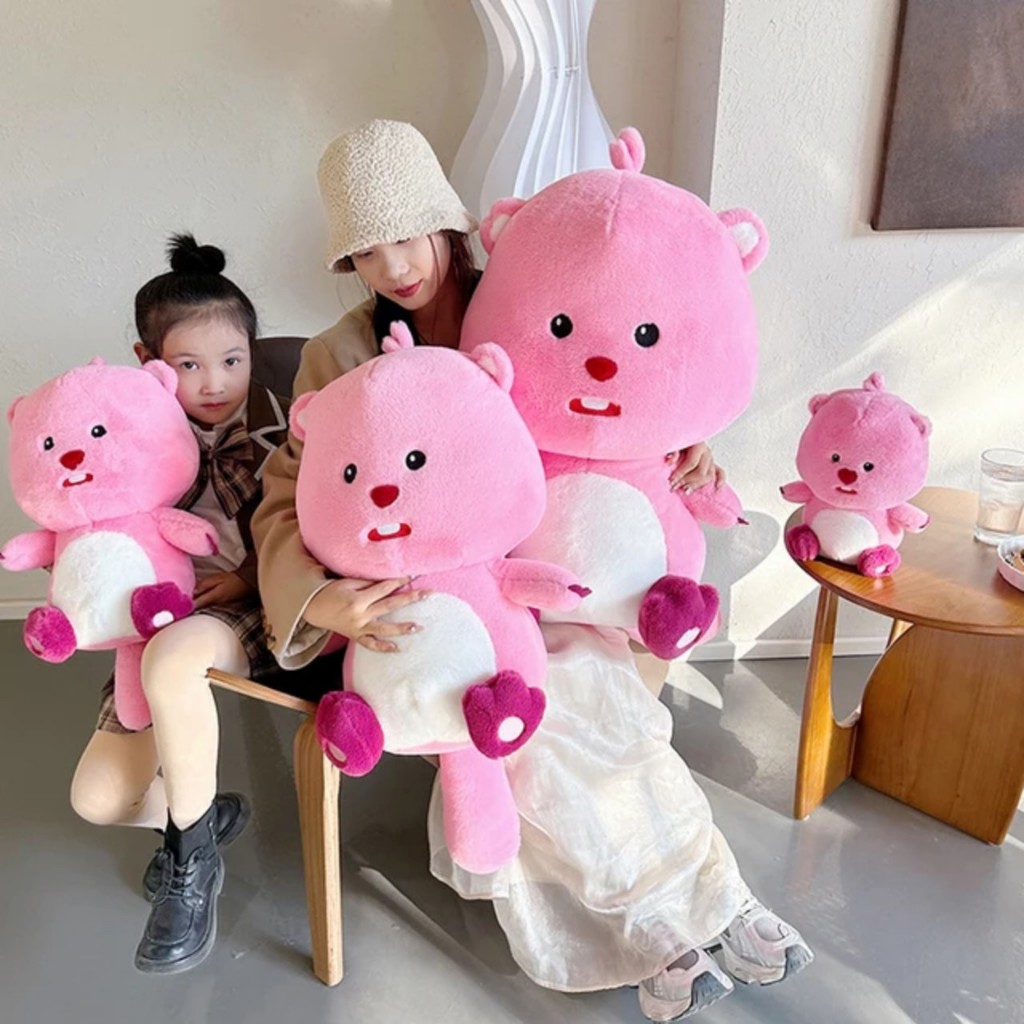 Pink loopy Beaver Teddy Bear. loopy pororo stuffed animal, high quality ...