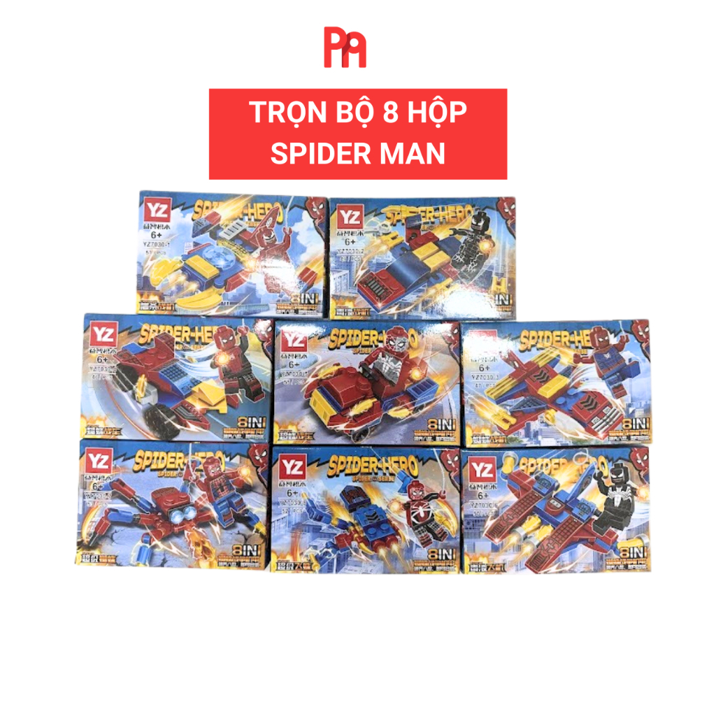 Set Of 8 Super Spider Man Spider Man Assembled Box Spider Man Spider ...