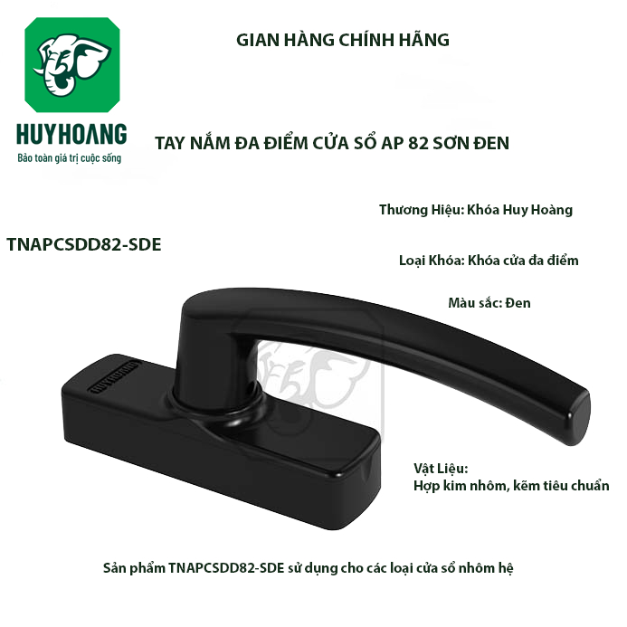 Multi-point window lock - AP 82 multi-point window handle Black painted ...