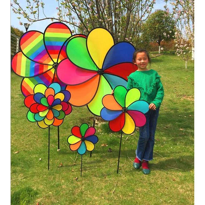 Super beautiful 1-layer, 2-layer rainbow pinwheels, 7-color pinwheels ...