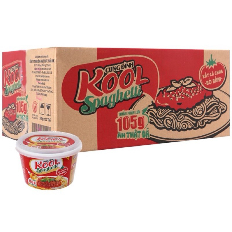 Box Of 12 Kool Spagetti Palace Noodles 105g 1 Bowl (With Minced Beef ...
