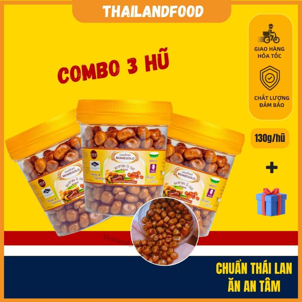 [COMBO] 3 Jars of Delicious Sour Thai MONIEGOLD Tamarind Candy | Shopee ...