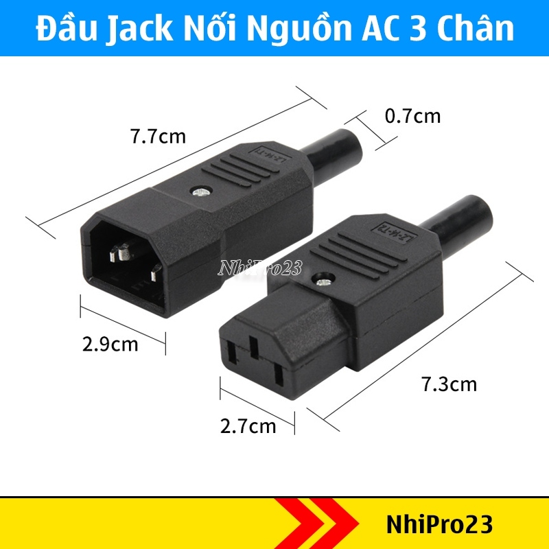 3-pin Male-Female AC Power Connector Jack can withstand 250V current ...