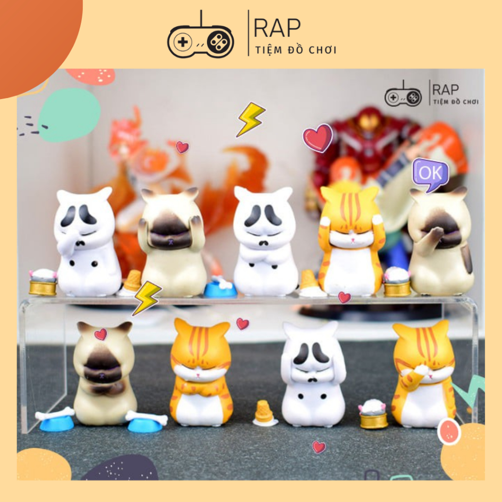 Full set of models of 9 assembled unembleed cats, hand-wrapped cats ...