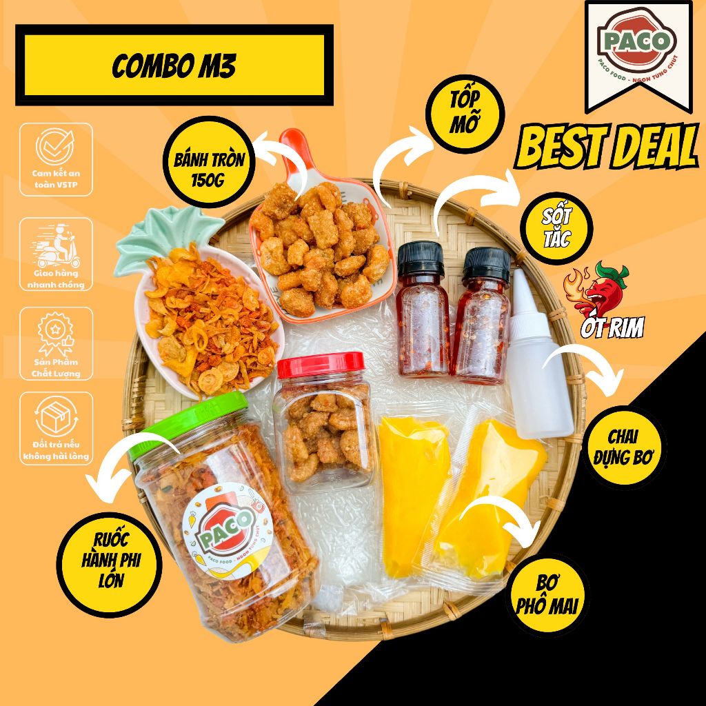 M3 With A Big Jar Of Cheese Dew-Drying Rice Paper COMBO M3 PACO FOOD ...