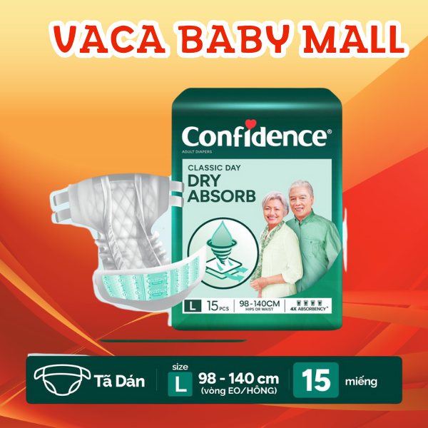Confidence Classic Day Adult Diapers / Diapers size L15 (15 Pieces ...