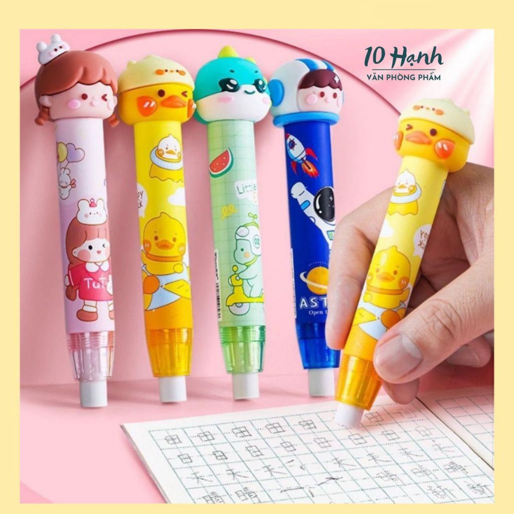 Strawberry Bear Animal Head Pencil Eraser, Cartoon Many Cute Patterns ...