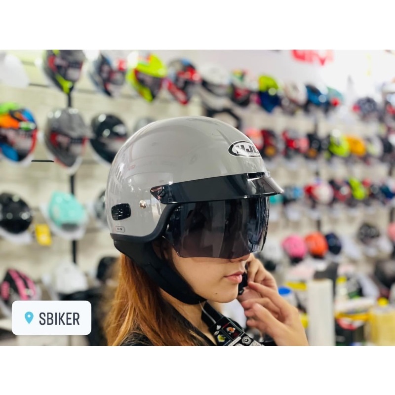 Hjc 1/2 Half Head Helmet with Goggles - All Colors | Shopee Malaysia