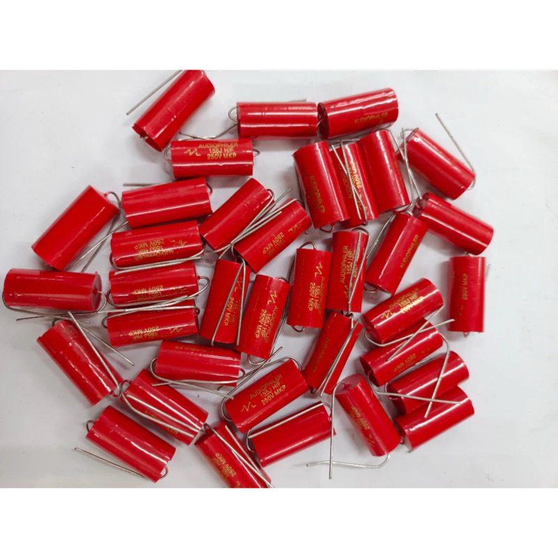 Combo of 10 Non-polar Speaker Capacitors (155J / 250V Red) | Shopee ...