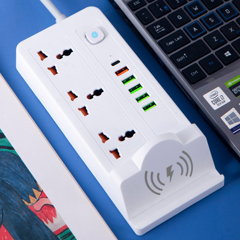 Multi-purpose power outlet with PD fast charging + wireless charging ...