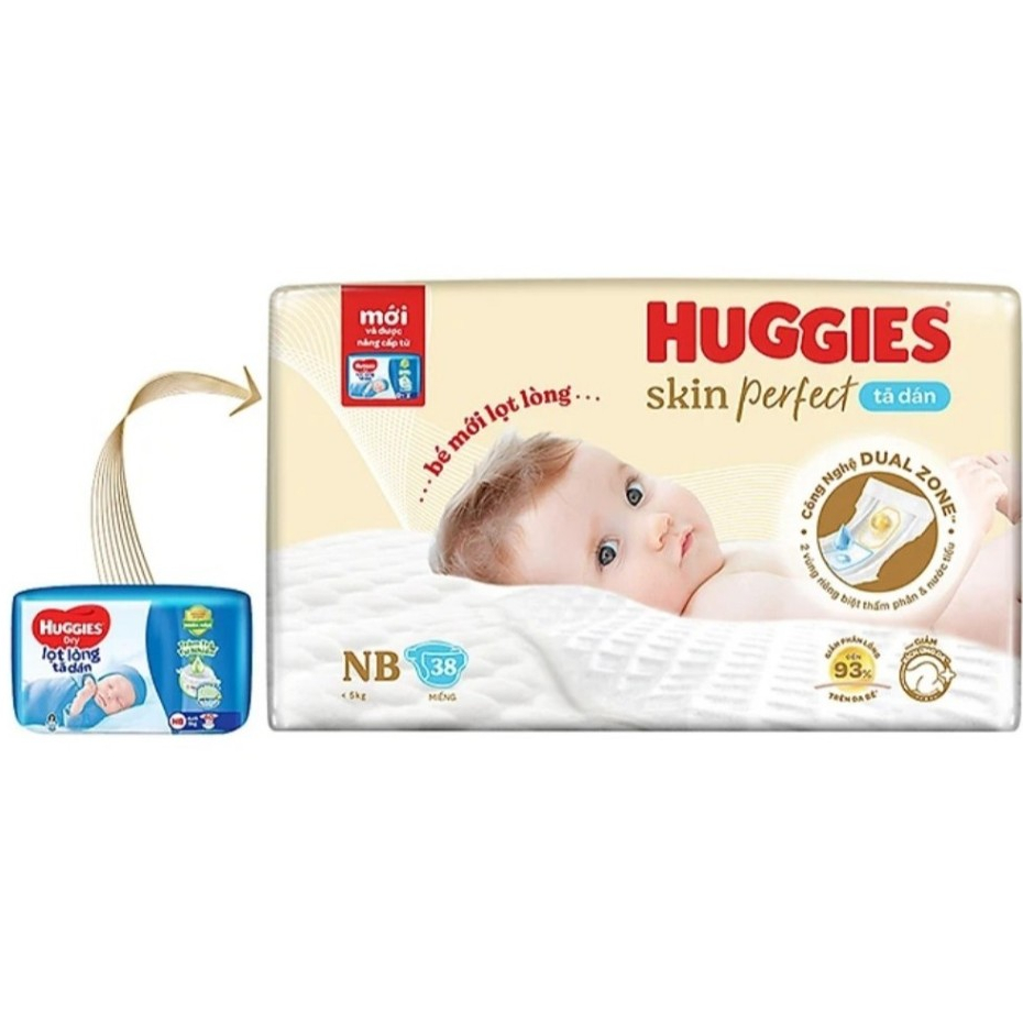 Huggies NB38 NEWBORN DIAPERS SKIN PERFECT PIECES (NEW MODEL) | Shopee ...