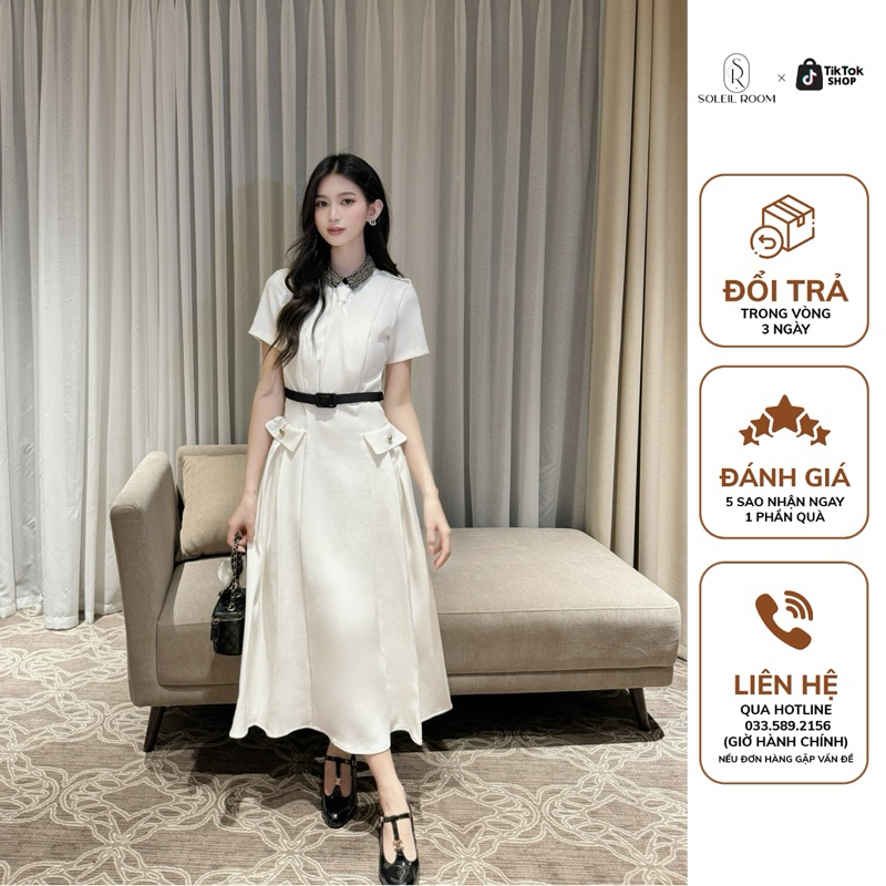 Colin Dress Designed for Women with Long Flared Shirt Collar with Stone ...