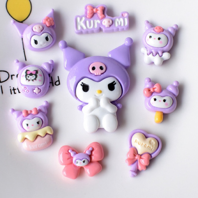 Jibbitz, STICKER FOR SLIPPERS, CHARM CROCS KUROMI PURPLE hard plastic ...