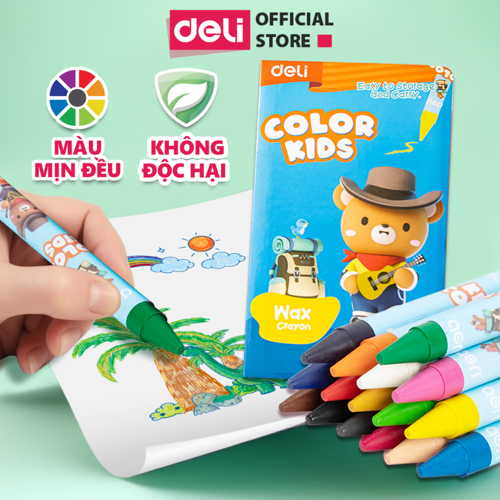 Colorkids Deli crayons - Box of 10-color student crayons, increase pen ...