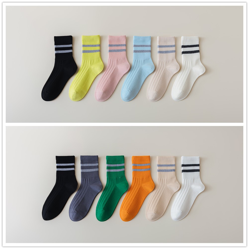 Young and dynamic 6-color Luminous Striped Running Socks for men and ...