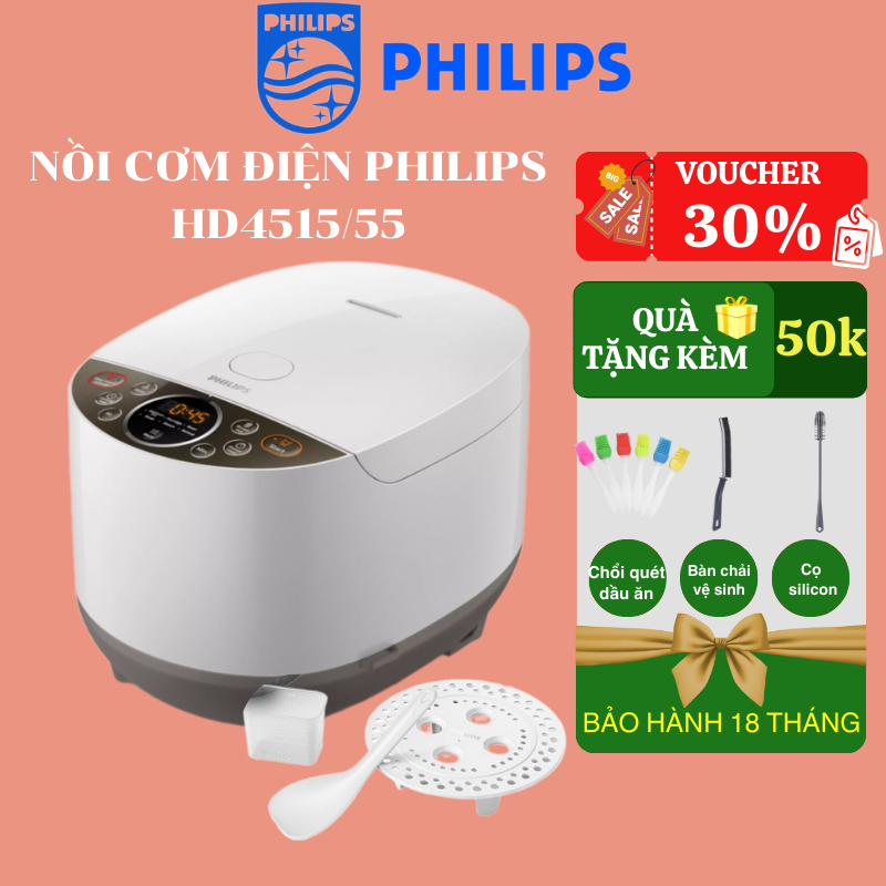 Philips HD4515 /55 Electronic Rice Cooker | 1.8 Liters | 6 Layers Of ...