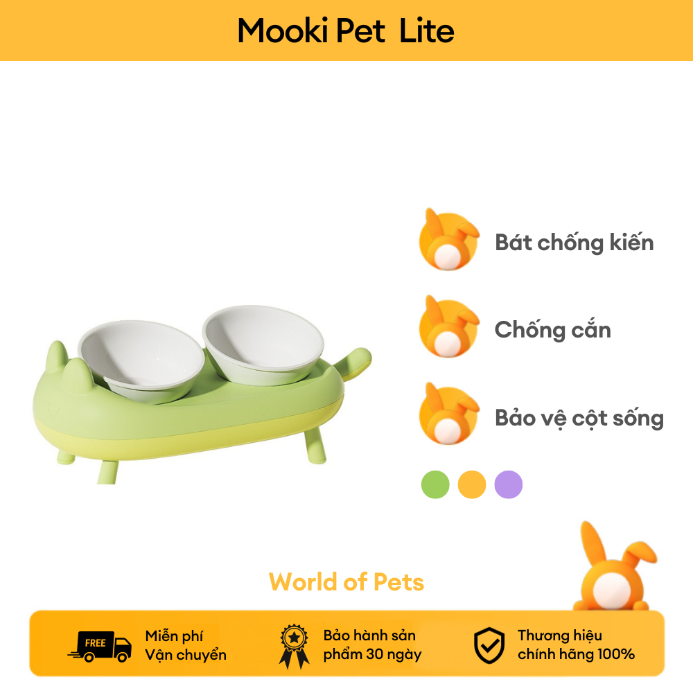 Anti-hunchback double bowl for dogs and cats to help protect Mooki Lite ...