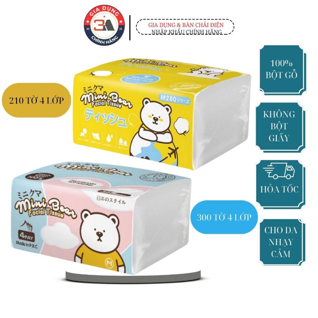 Genuine MiniBear premium tissue paper 300 sheets/210 sheets 4 layers ...