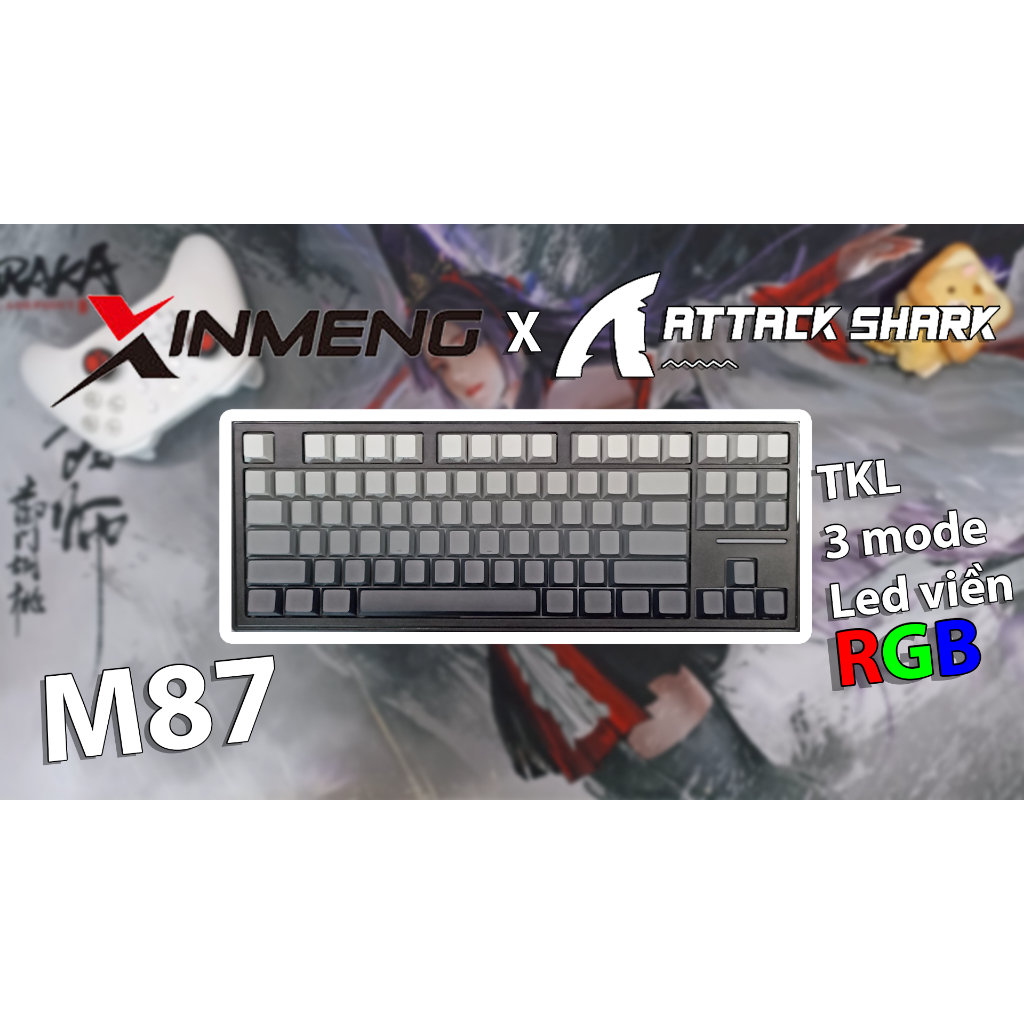 Xinmeng (Attack Shark) M87 keyboard black | Polar Keycap | Layout TKL ...