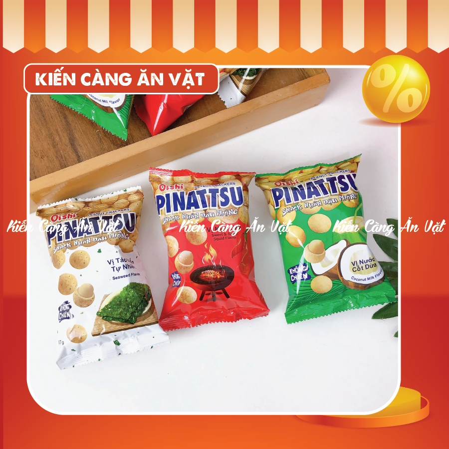 Pinatsu Oishi Peanut Snack 3 Flavors Coconut, Spicy Squid, Seaweed (13g ...