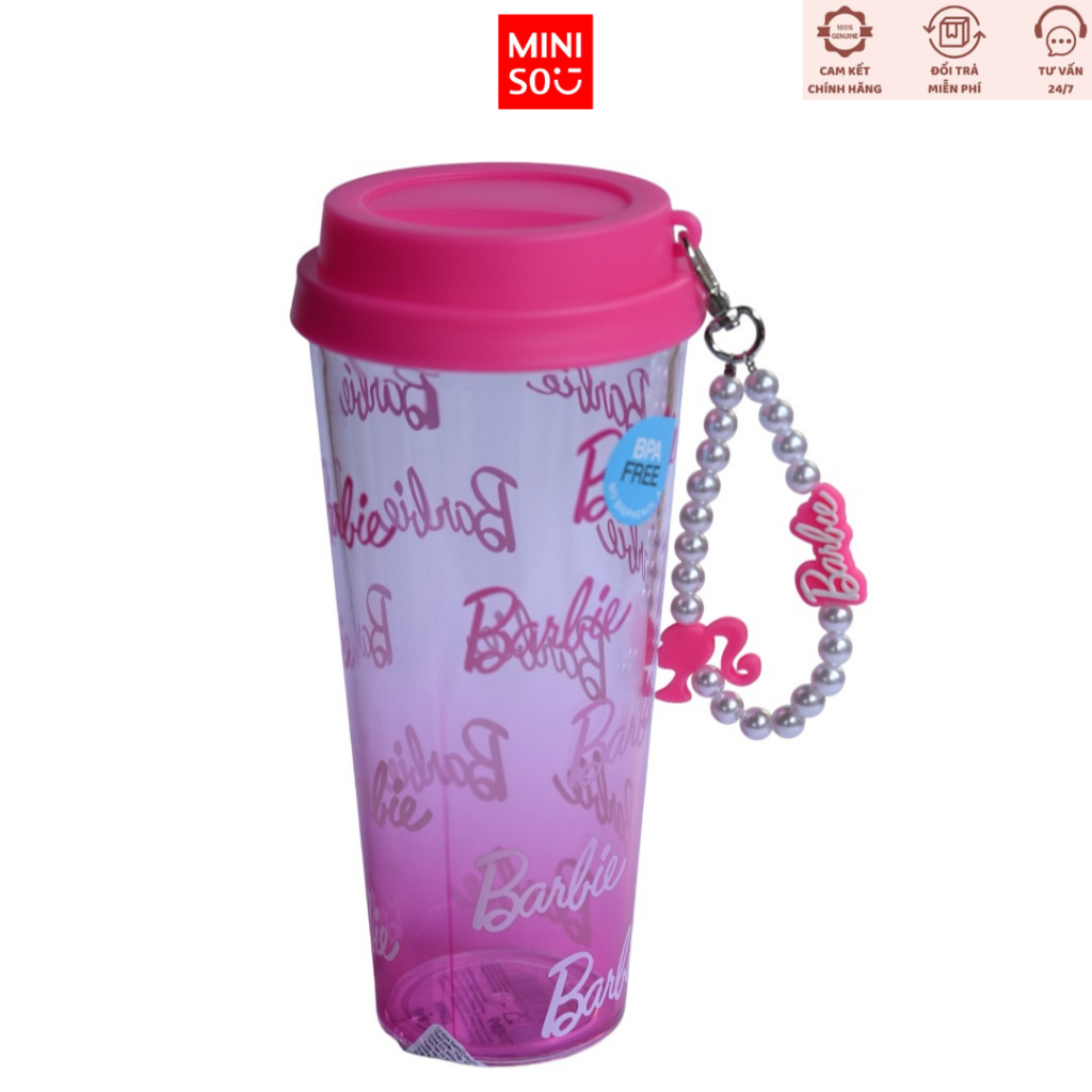 Barbie premium plastic cup with genuine Miniso book strap 640ml 575454 ...