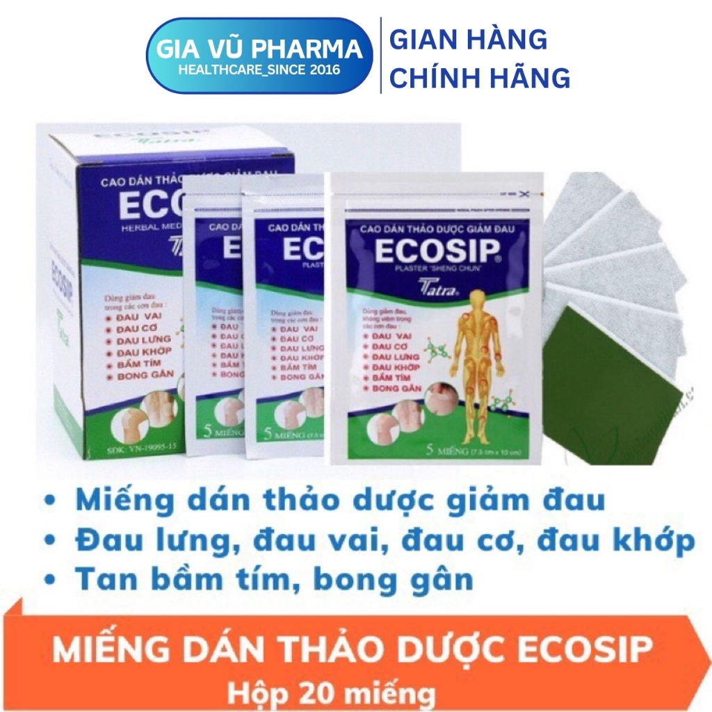 Ecosip Herbal Pain Relief Patch Box of 20 Pieces | Shopee Malaysia