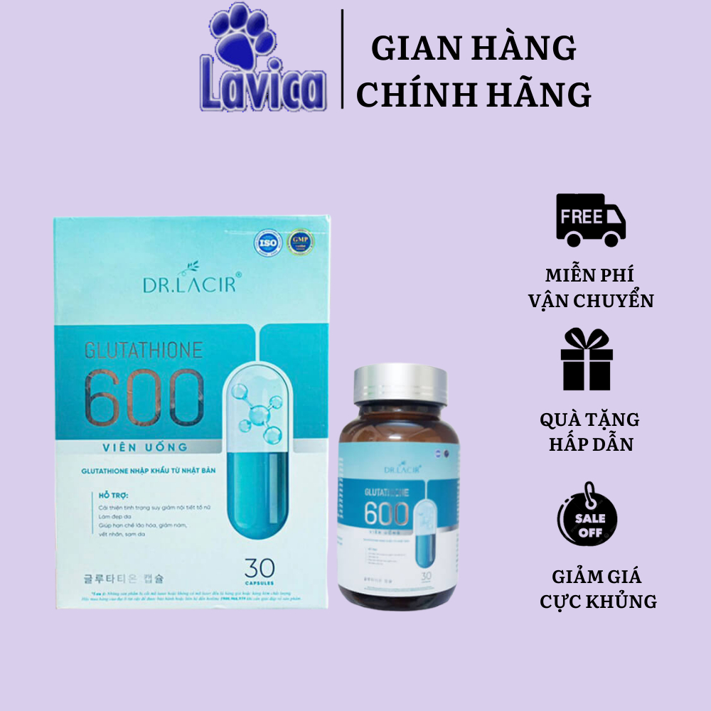 Genuine Dr Lacir Glutathione 600 Whitening Oral Tablet Helps Limit Skin Aging, Wrinkles ...