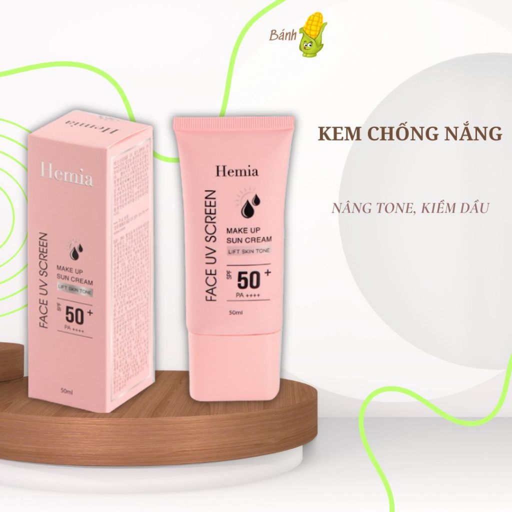 Korean Hemia sunscreen to tone up, whiten skin, control oil for oily ...
