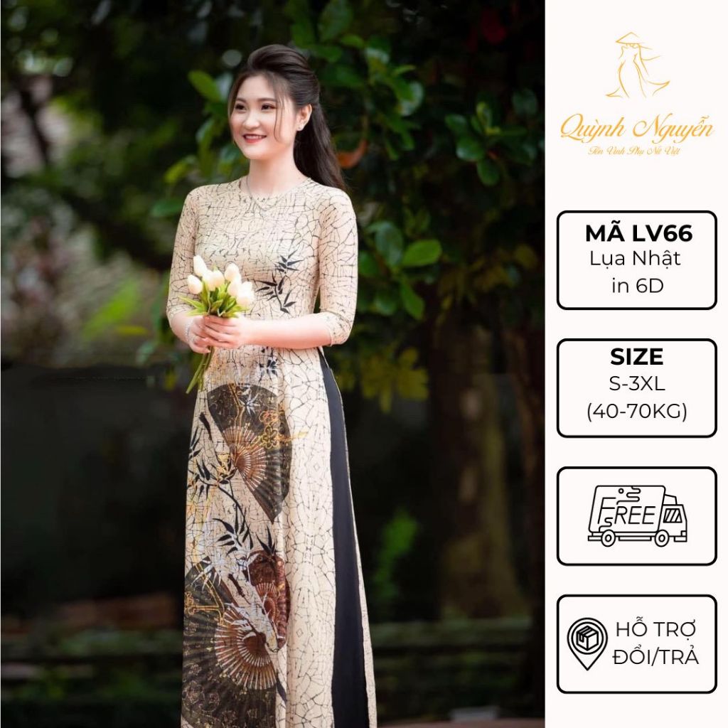Quynh Nguyen Ao Dai Ao Dai Japanese Silk Ao Dai Printed 6D Sharp Ao Dai, Luxurious And Delicate ...