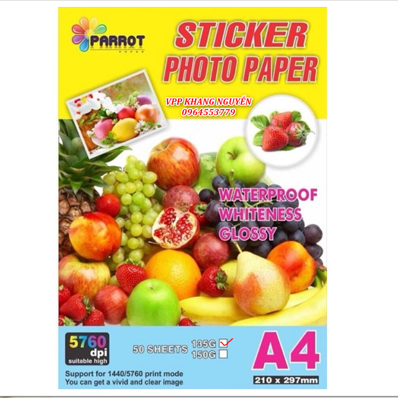 Parrot Photo Printing Decal Paper A4 Size - 135gsm (50 sheets) | Shopee ...