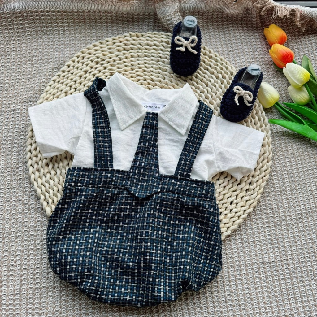 Purple checkered body set for boys made by Hang sizes from 3-12kg ...