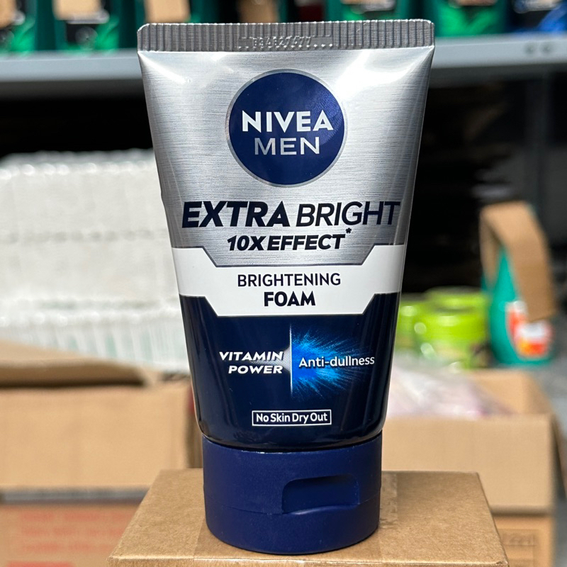 Nivea Men Extra Bright 10x Effect Foam Facial Cleanser 100g | Shopee ...