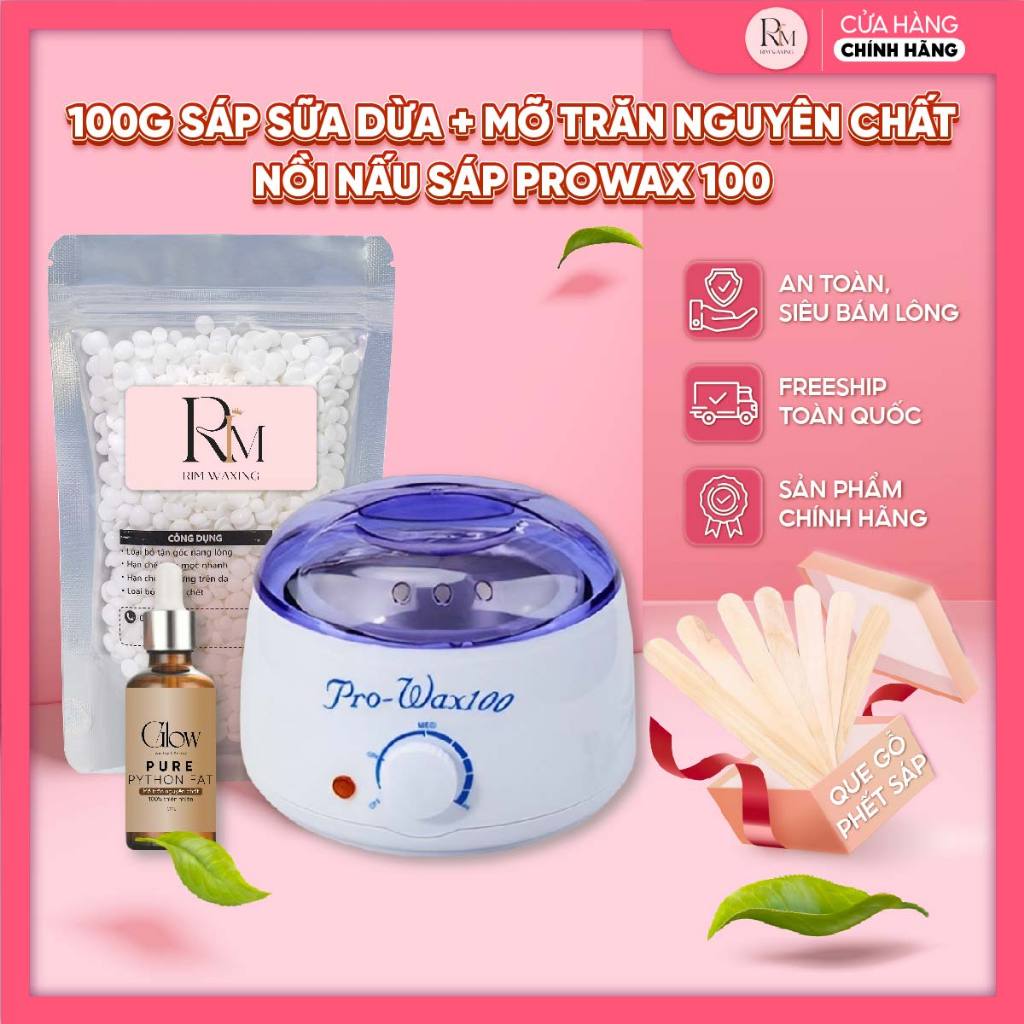 Prowax Wax Cooking Pot Combo 100 + 100gr Premier Coconut Milk Hair Wax ...