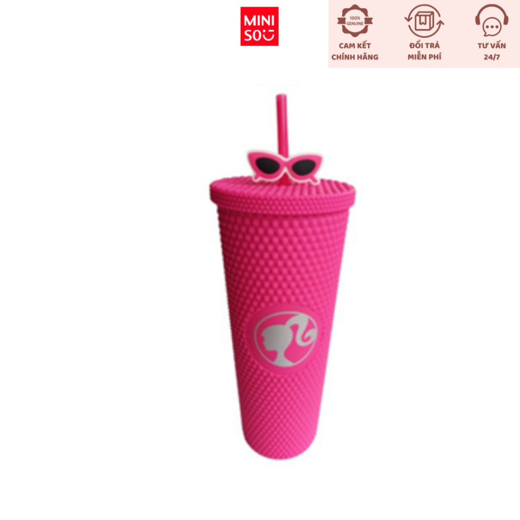 2-layer spiky cup with miniso genuine Barbie straw miniso miniso 700 ml ...