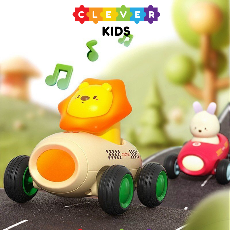Car Toy with Music and Lights, Mideer Inertia Music Car Flywheel Car ...