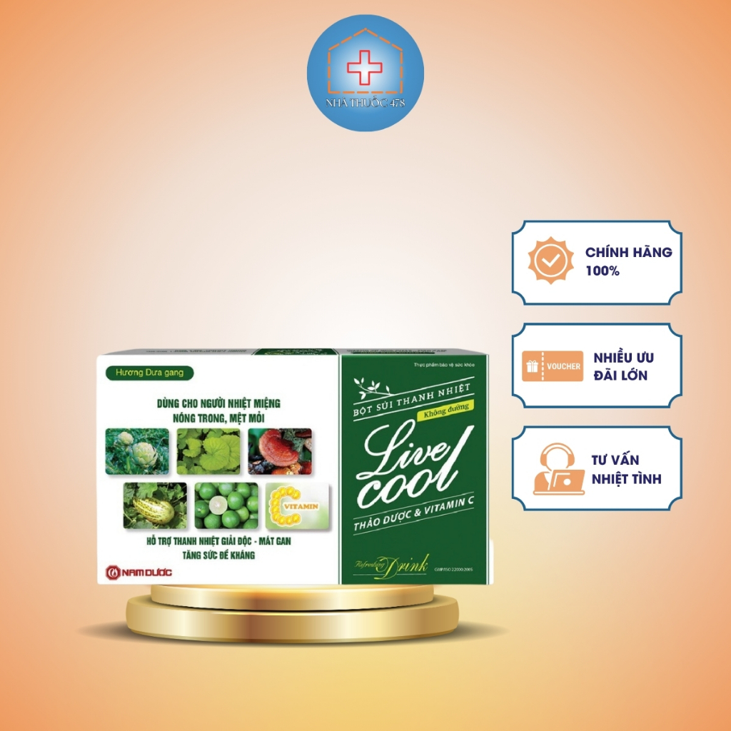 Live cool Nam Duoc effervescent powder with lemon flavor helps clear ...