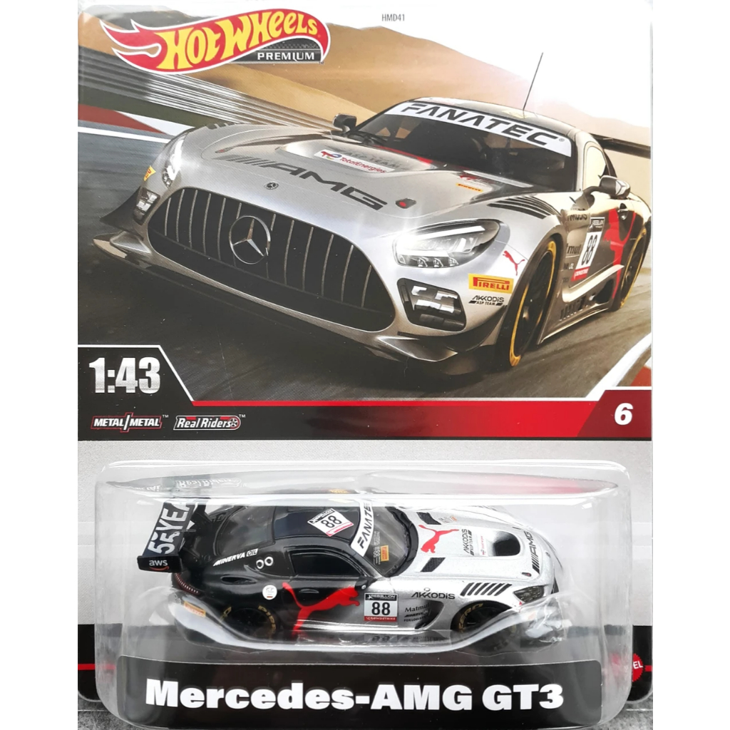 Genuine 1:43 scale Hot Wheels Premium Mercedes-AMG GT3 model car toy ...