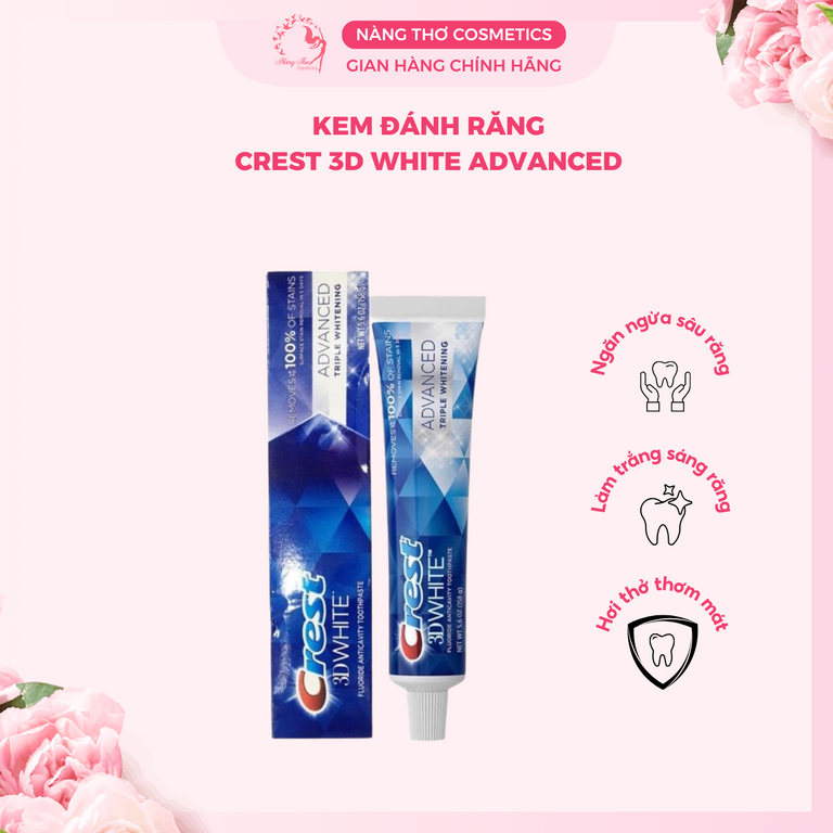 Crest 3D White Advanced Whitening Toothpaste 147g | Shopee Malaysia