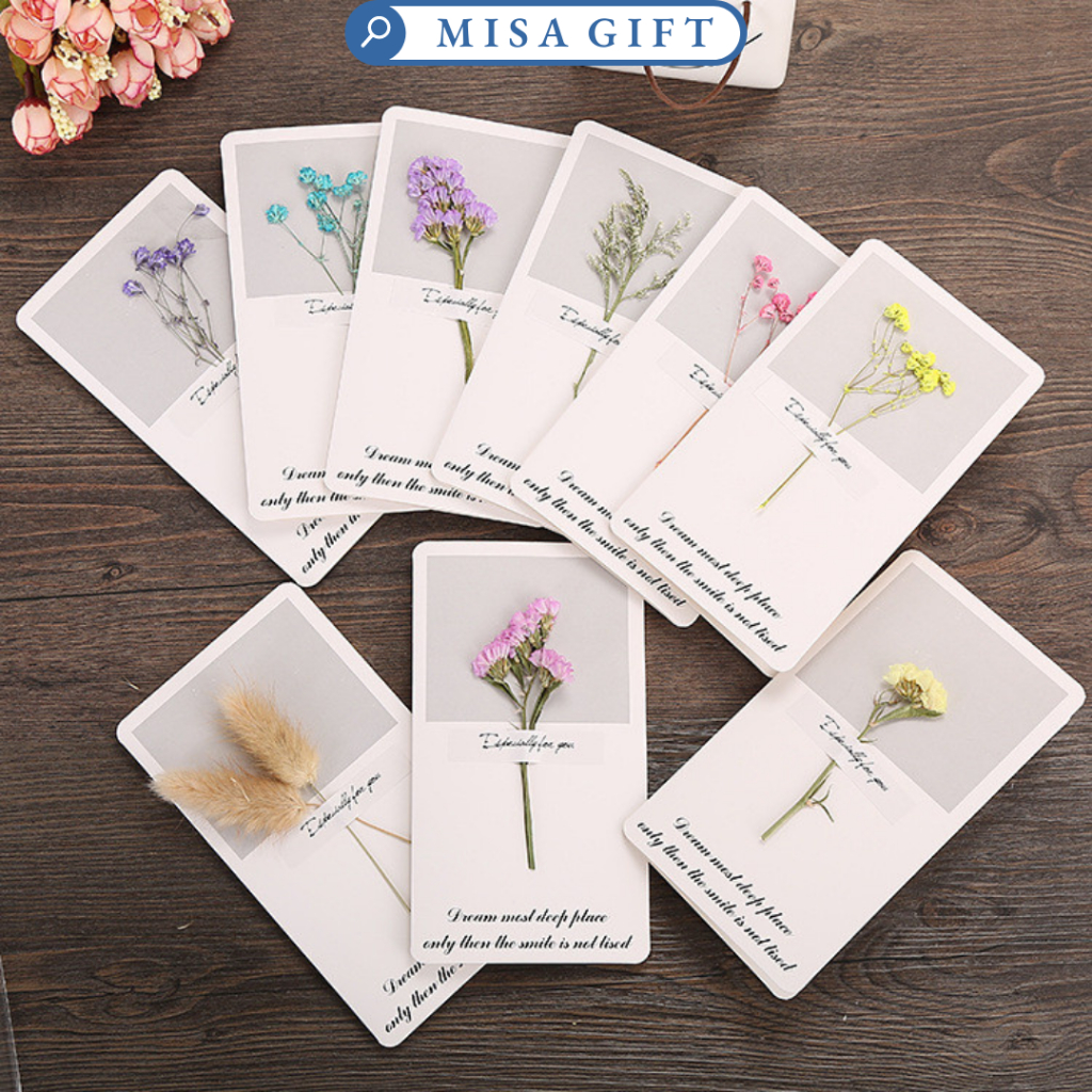 TRI Lovely Handmade Dried Flower Greeting Cards for Birthday, Heart ...